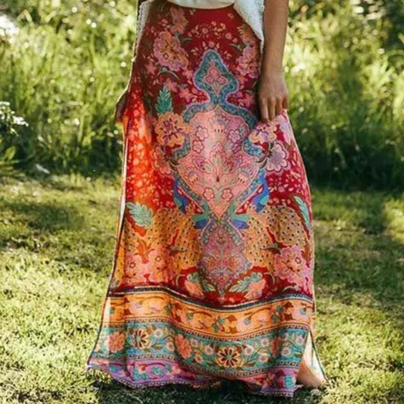 Boutique By The Bay | Skirts | Forest Gypsy Maxi Skirt Lotus | Poshmark